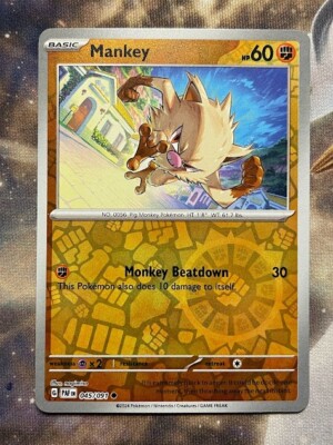 Pokémon TCG Mankey 045/091 Paldean Fates Reverse Holo Common | eBay