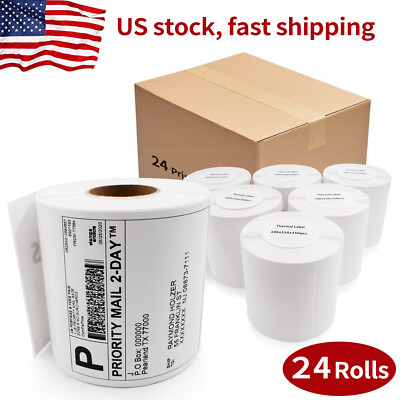24 rolls Thermal Shipping Labels 4*6 inch for UPS USPS Shipstation 8400 ...