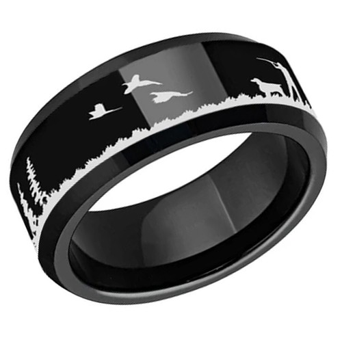 Ebay Wedding Rings Men. 8mm Black Hunter Ring Duck Hunting Tungsten ...