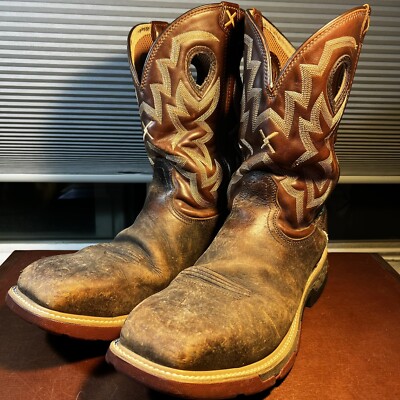 Twisted X Men's 13D Brown Leather Alloy Toe Buckaroo Western Work Boots ...