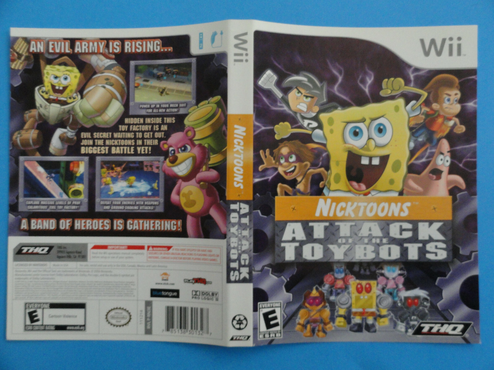 NINTENDO WII NICKTOONS ATTACK OF THE TOYBOTS ORIGINAL COVER ART **NO ...