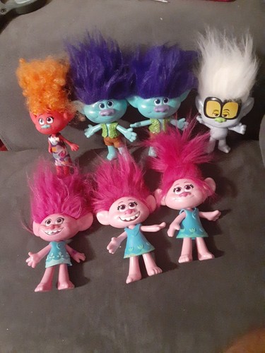 Dreamworks Trolls Lot Of 7 Doll Troll Toy Figures Branch Poppy Guy ...
