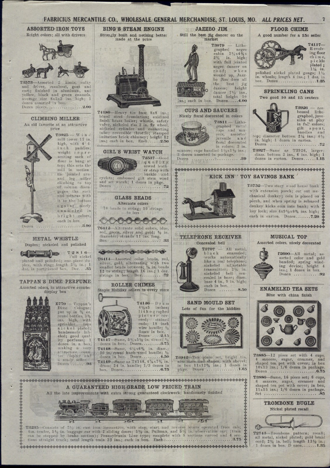 1922 PAPER AD Kick Inn Toy Bank Motion Picture Machine Roller Chimes ...