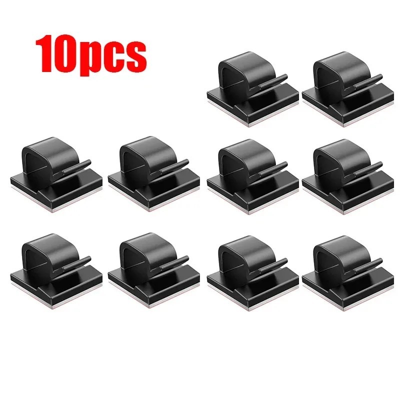 Self Adhesive Cable Clips Mounts Wire Conduit Tubing Nylon Sticky Pads ...