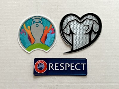 EURO 2020 patch + Play With Heart + RESPECT patch Football Badge Set ...