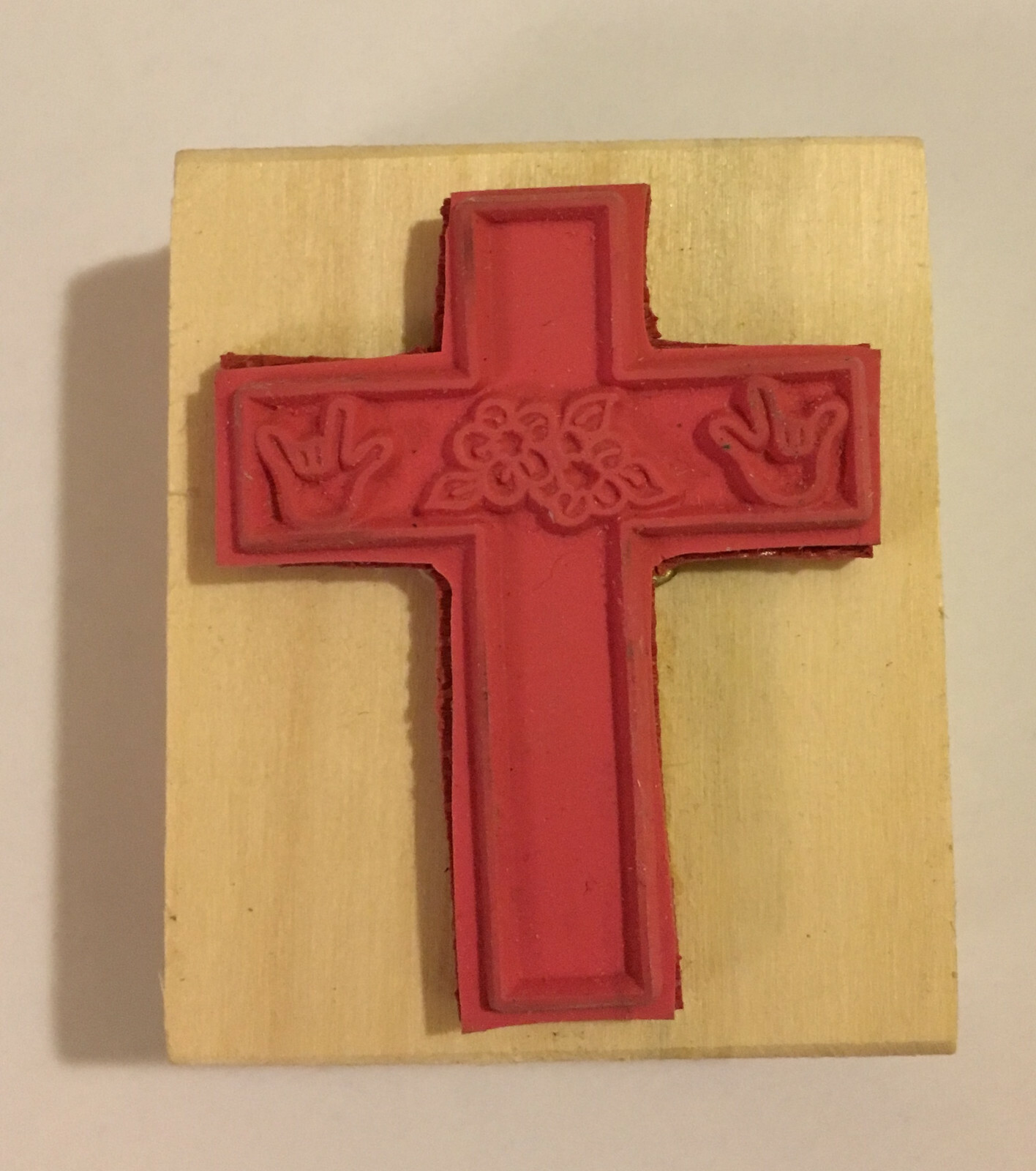 Christian Cross with ILY in ASL Rubber Stamp - Love Deaf American Sign ...