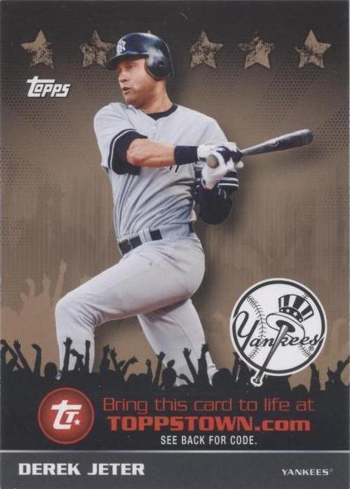 2009 Topps - Toppstown Redemption Code Cards Derek Jeter #TTT29 Gold ...