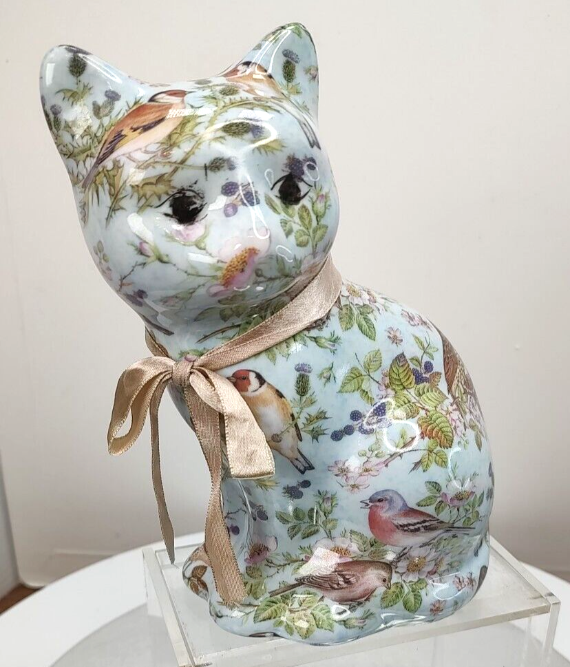 Bird Chintz Collection Vtg Blue Ceramic Cat Bird Design Figurine Rare ...