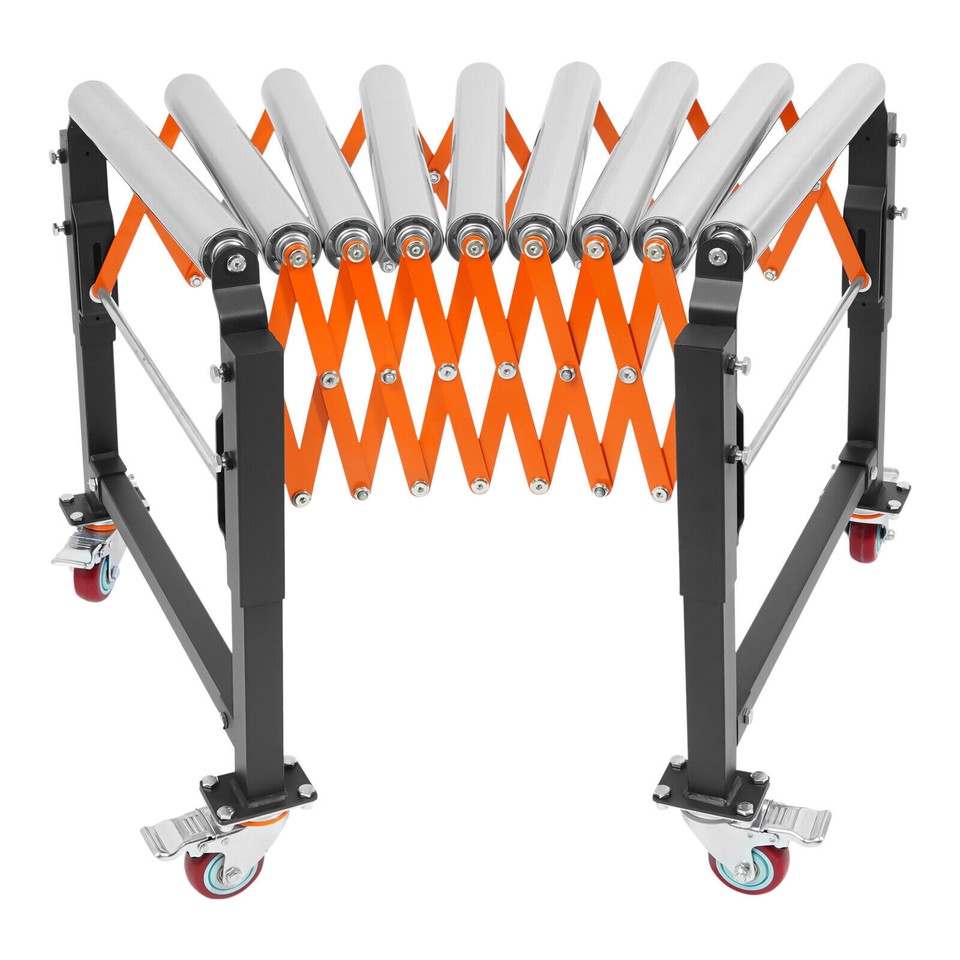 Adjustable Roller Conveyor Table Flexible Roller Conveyor 17-51inch ...