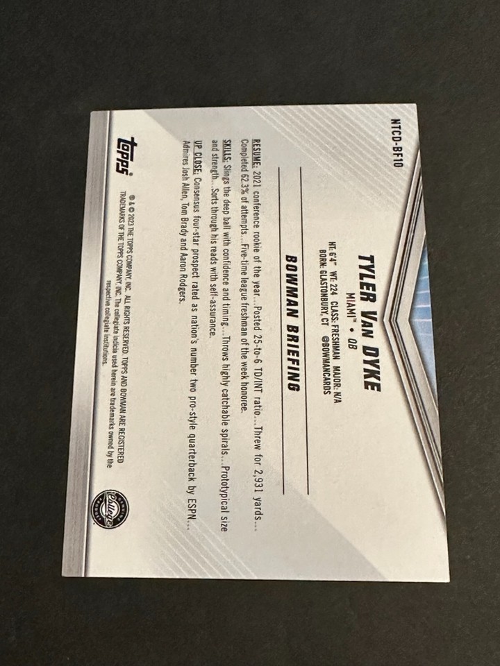 2023 Topps International Trading Card Day Tyler Van Dyke - Miami - FREE ...