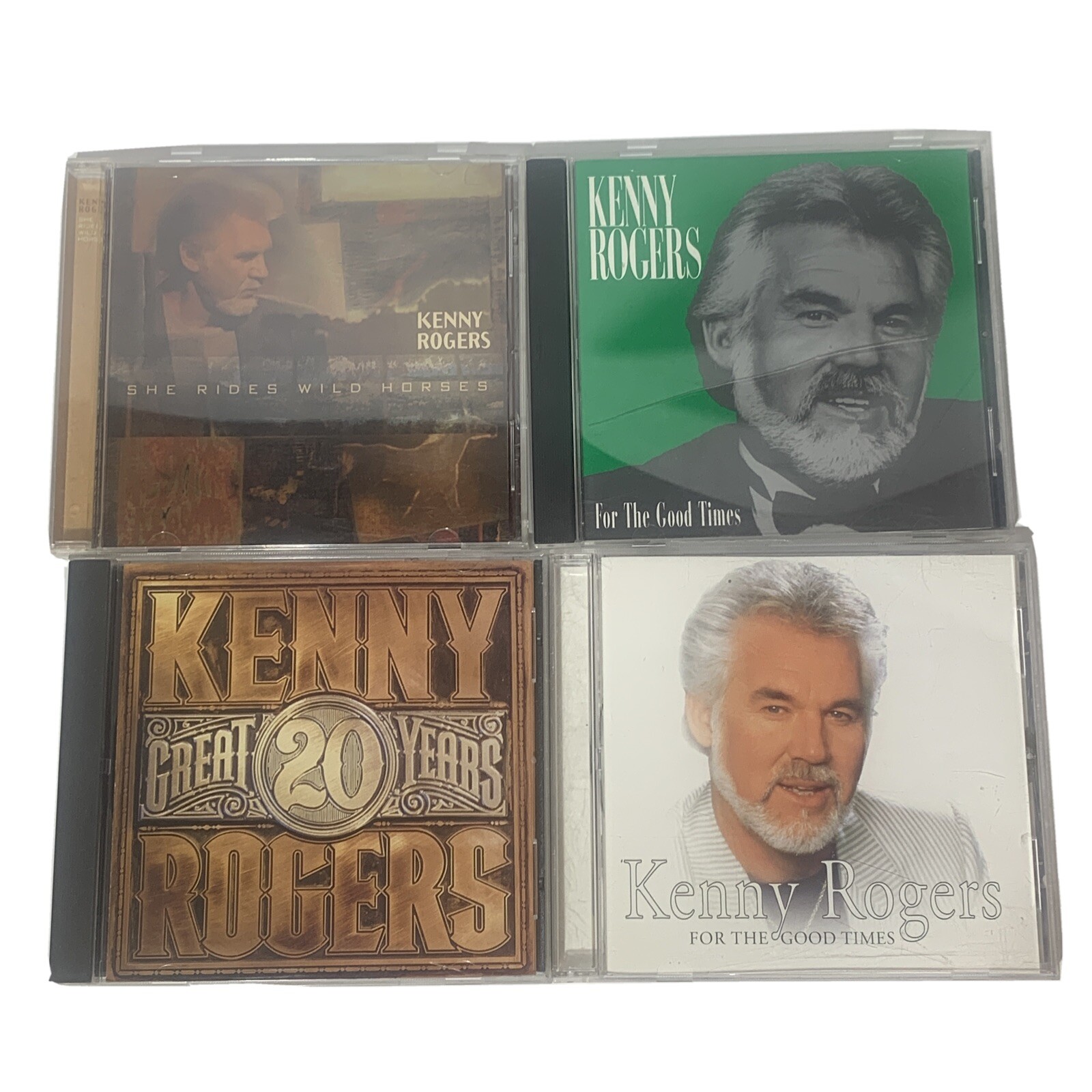4 CD Kenny Rogers For Good Times, Great 20 Years, She Rides Wild Horses ...