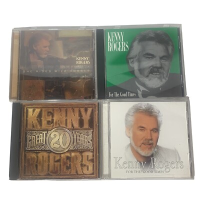 4 CD Kenny Rogers For Good Times, Great 20 Years, She Rides Wild Horses ...