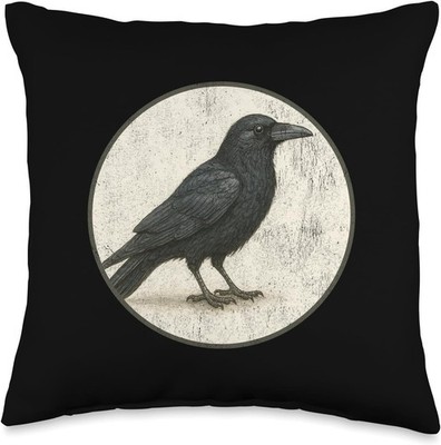 Retro American Crow Bird Design Throw Pillow *NEW* 2 Sizes | eBay