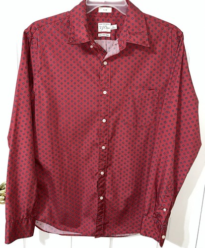 J. Crew Men’s Cranberry Red Dress Shirt L Secret Wash Shirting Slim | eBay