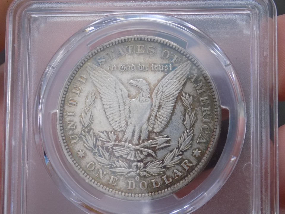 MORGAN SILVER DOLLAR 1886 O PCGS AU 55+++ RAINBOW UNDER GRADE WOW COIN ...