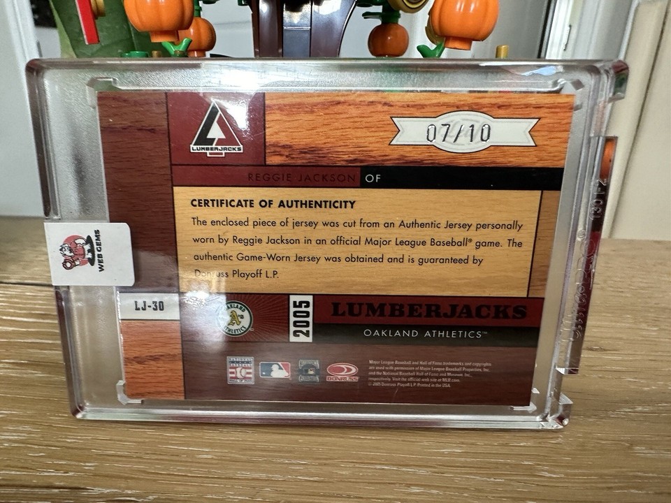 2005 Leaf Limited Lumberjacks Sick Patch Auto Reggie Jackson Auto /10 A ...