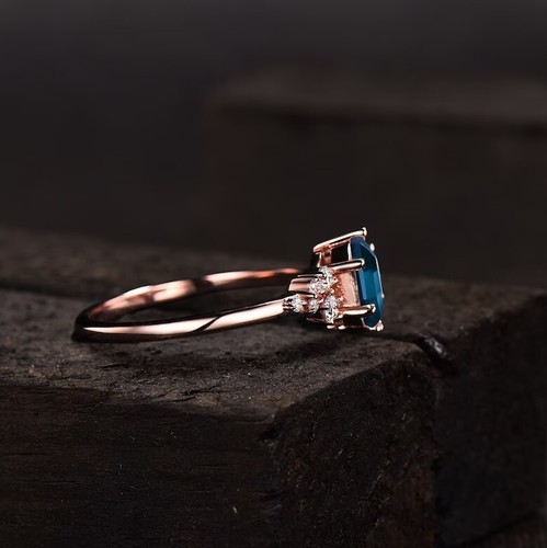 8MM Hexagon-Cut Color Change Alexandrite Gemstone Ring , Wedding Gift ...