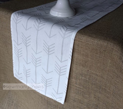 Silver Table Runner Modern Arrow Home Decor Metallic Silver Decor ...