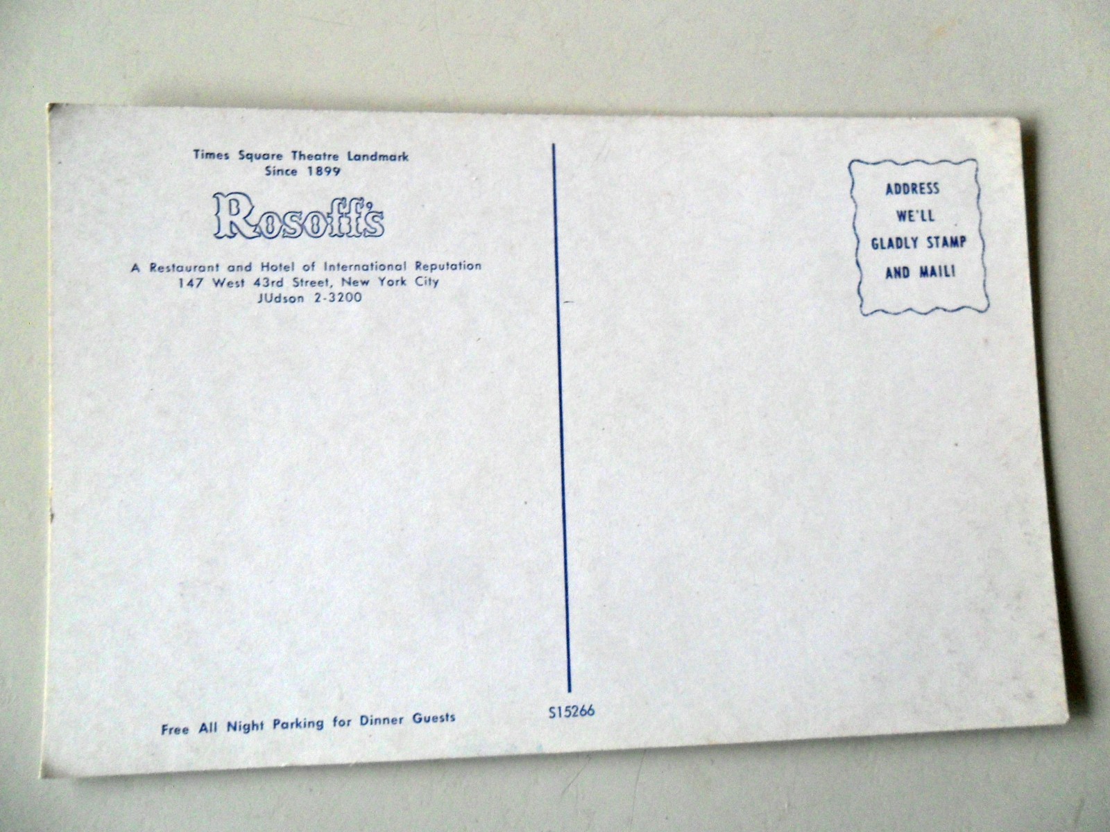 Rosoff's Interior Restaurant New York City Postcard Unused | eBay