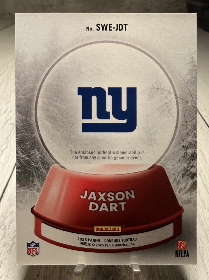 JAXSON DART | 2025 Donruss Rookie Holiday Sweater Rookie RC #10 Giants ...