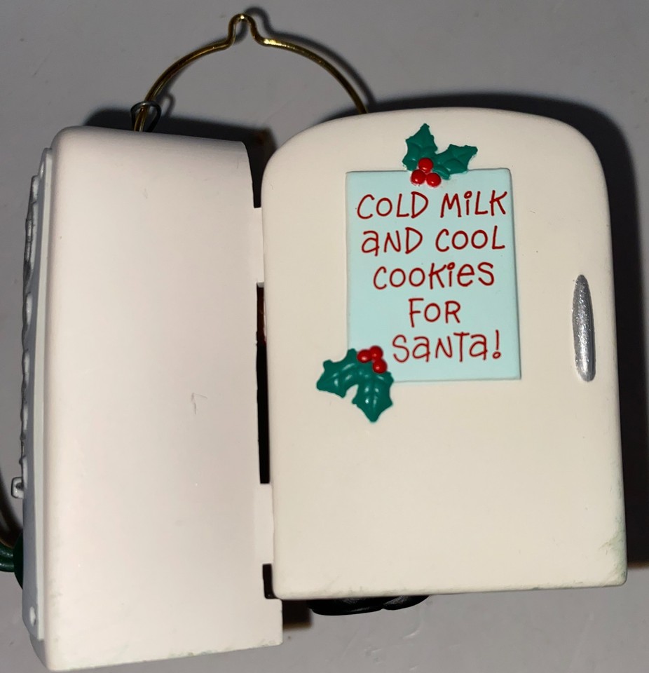 1993 Hallmark Keepsake Ornament Santa Raiding Fridge Light Christmas ...