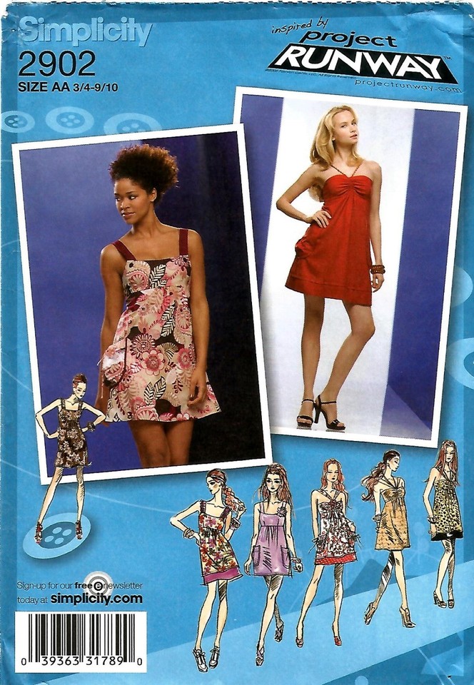 Simplicity Project Runway Sewing Pattern Misses/Juniors/Womens Sizes U ...