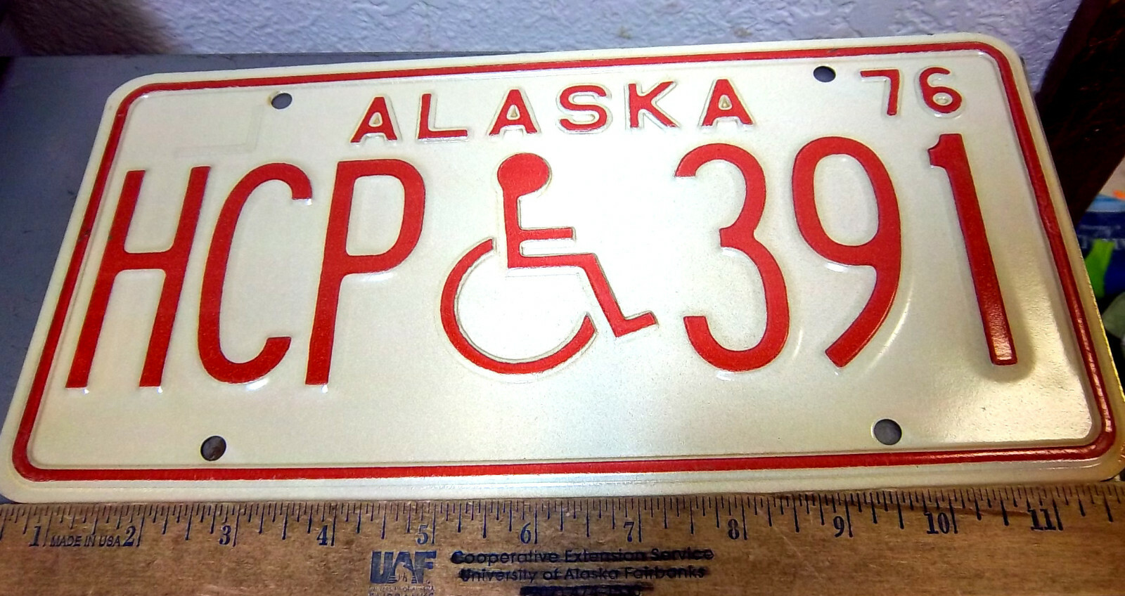 Alaska Disabled Handicap Metal License Plate 1976 issue, HCP 391, MINT ...