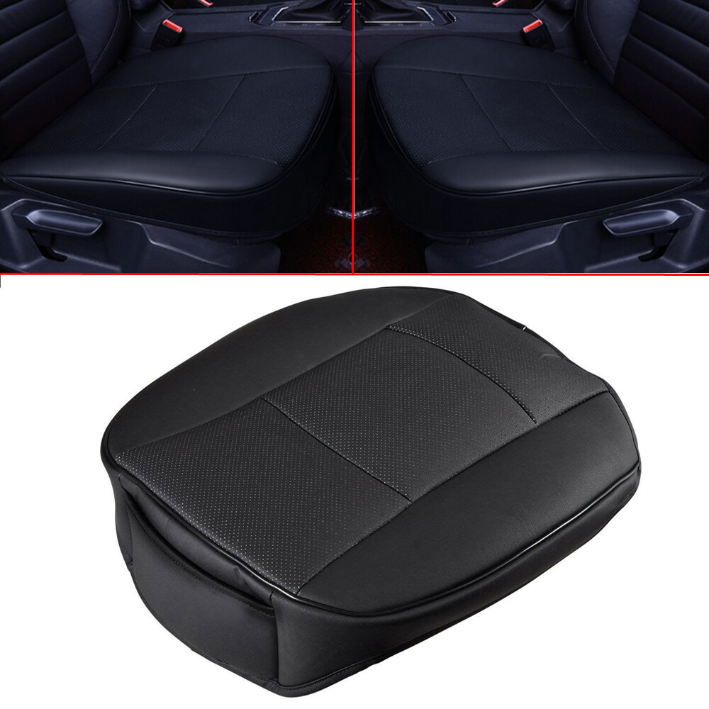 PU Leather Deluxe Car Cover Seat Protector Cushion Black Front Cover ...