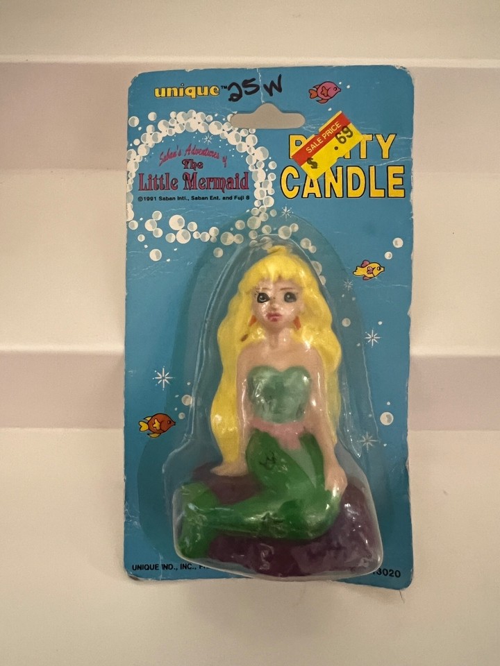 1991 Saban's Adventures Of The Little Mermaid PARTY CANDLE Unique Rare ...
