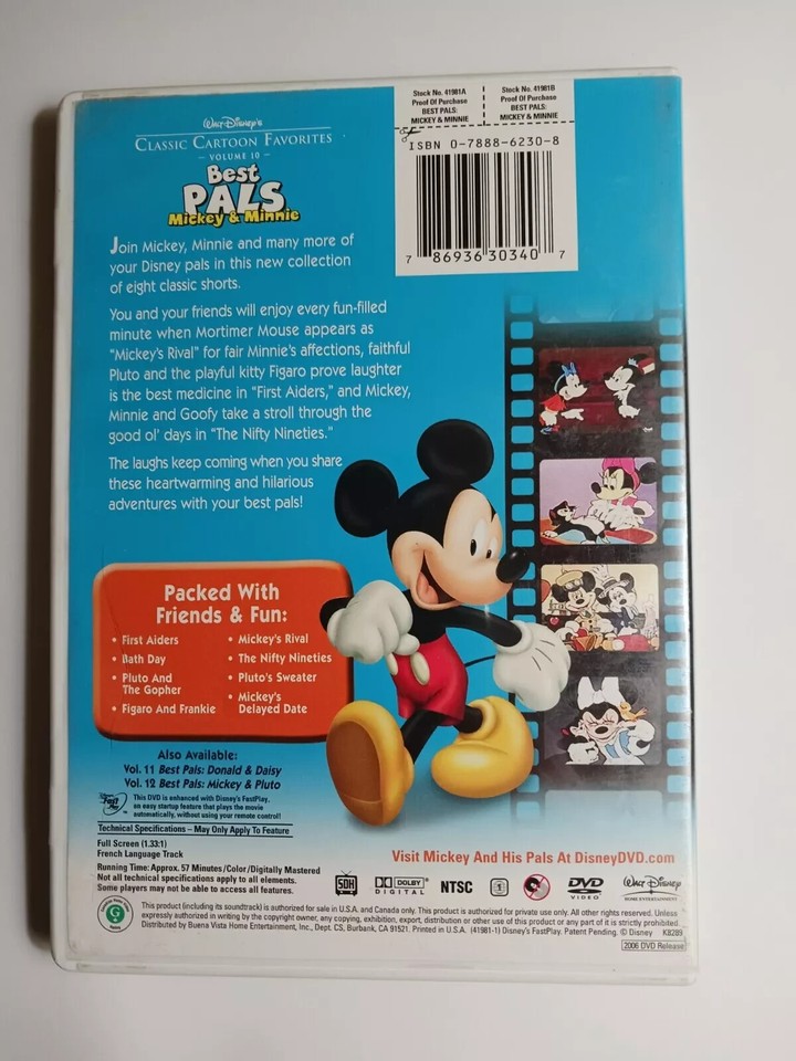 Walt Disney's Classic Cartoon Favorites Best Pals Mickey & Minnie DVD ...