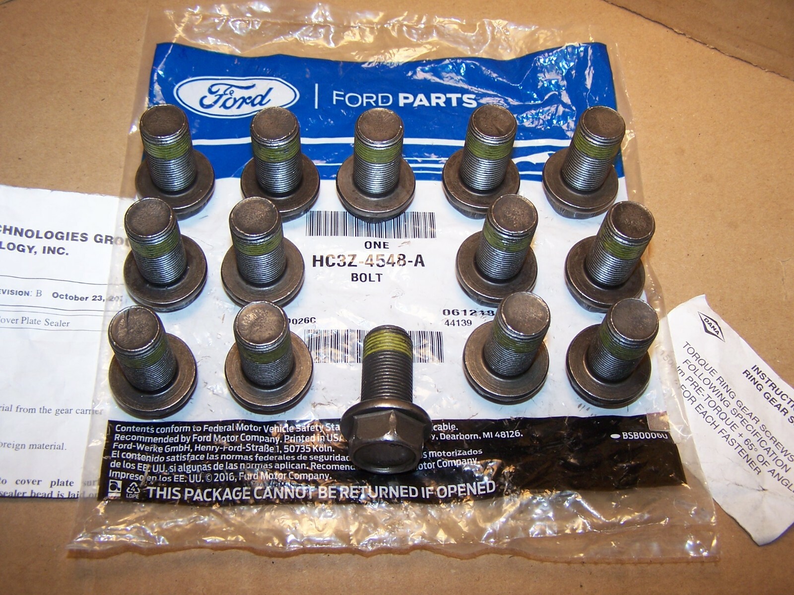 2017 F-350 SD DRW Ring Gear to Carrier Bolts HC3Z-4548-A 14 Bolt Pack ...