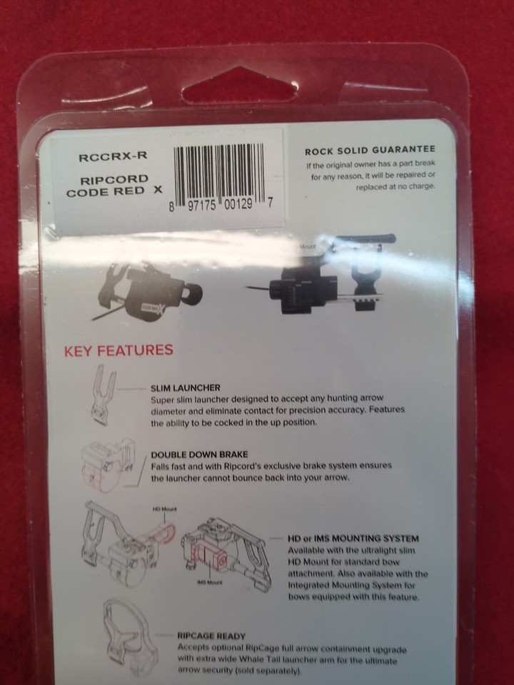 RIPCORD CODE RED X FALL-AWAY REST RIGHT | eBay