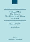 Thraliana: The Diary of Mrs. Hester Lynch Thrale (Later Mrs. Piozzi ...