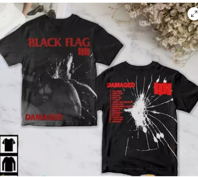 Black Flag Band Damaged Album Cover 2025 hot shirt 3d, cute gift dad 3d ...