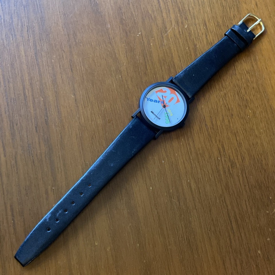 Rare Vintage 1995 Microsoft 20 Year Anniversary Employee Watch Black ...