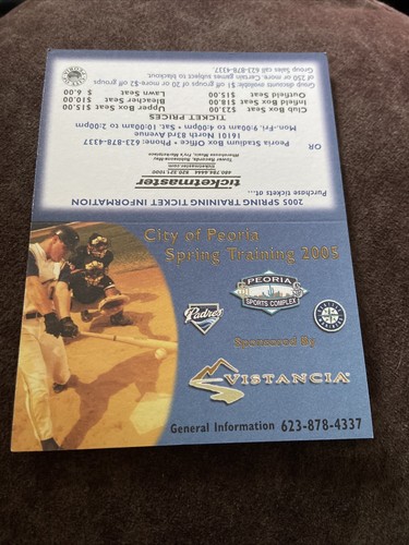 2005 Seattle Mariners and San Diego padres spring training pocket ...