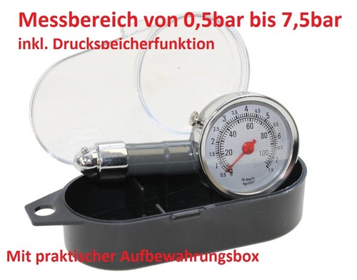 Reifendruckprüfer Manometer Luftdruckmesser Prüfer Metall für Motorrad ...