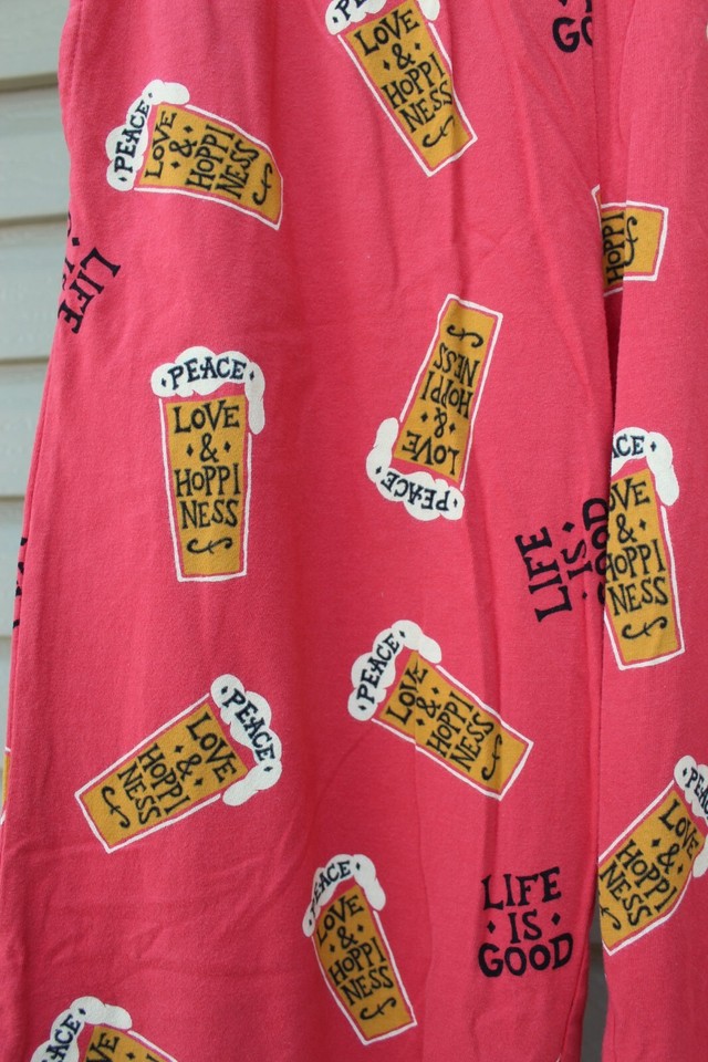 Life is Good "Peace Love & Hoppiness" Beer Pajama Pants Women's XS ...