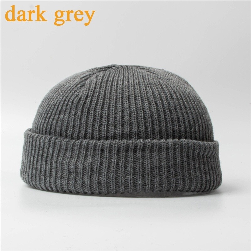 Men Women Knitted Hat Beanie Skullcap Cap Cuff Brimless Winter Warm ...