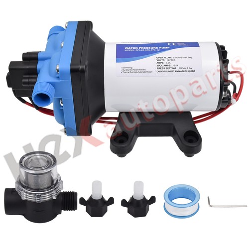 12V DC 5.5GPM Fresh Water Pump 70 PSI Self Priming Pump for Boat/Marine ...