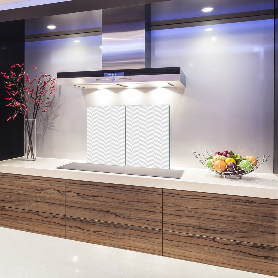 Glass Surface Protector Worktop saver Geometric vector white and grey ...