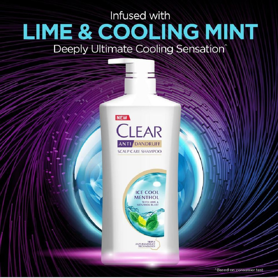 CLEAR Anti Dandruff Scalp Care Shampoo Ice Cool Menthol w Lime & Mint ...