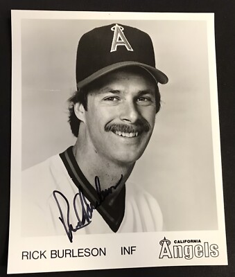 Rick Burleson Signed Autograph California Angels Media 8x10 Photo Black ...