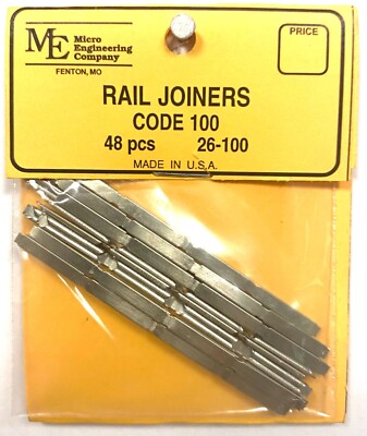 HO Scale Micro Engineering 26-100 Code 100 Nickel-Silver Rail Joiners ...