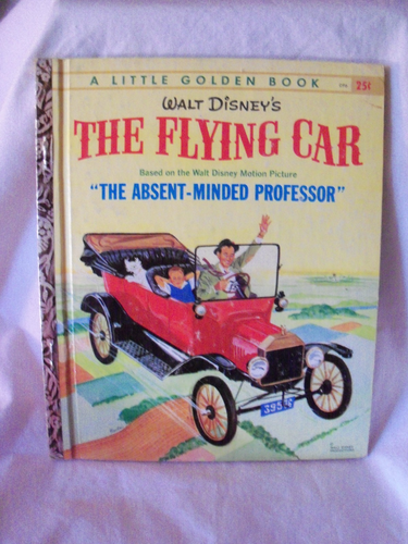 1961-A-Walt Disney THE FLYING CAR Absent-Minded Professor Little Golden ...