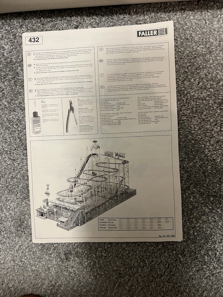 FAL432 Collection Faller HO Scale #432 Wilde Maus Roller Coaster Kit ...
