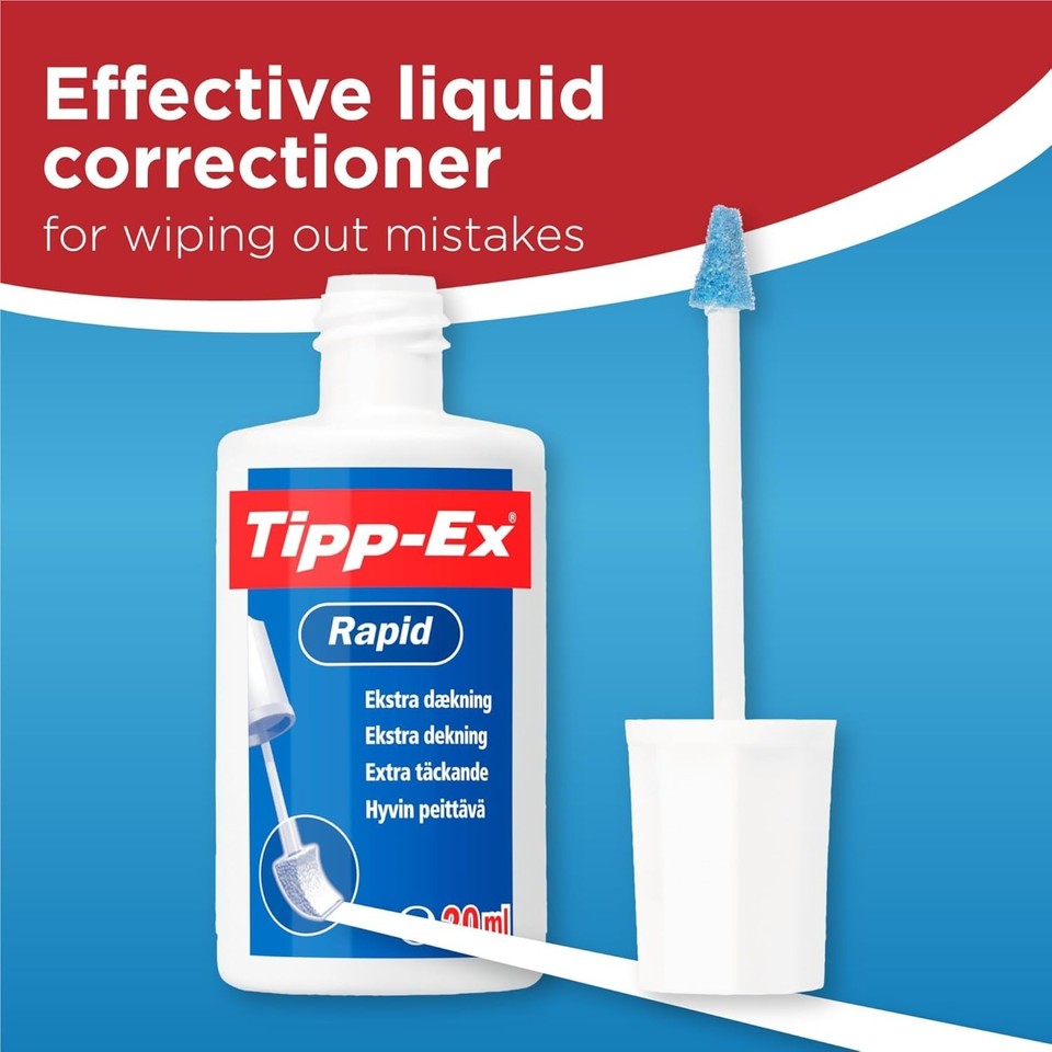 3 x Tipp-Ex Rapid, Correction Fluid Bottle High Quality Excellent ...