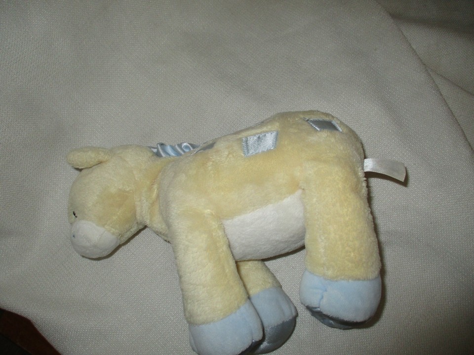 Gund Baby Tender Beginnings Blue Giraffe 58838 Pale Yellow Satin Blue ...