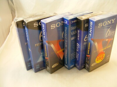 6 pack SONY, DURABRAND VHS T-120VL BLANK TAPES 6hr New and Sealed | eBay