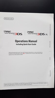 Manuel instructions générales pour Nintendo 3DS/3DS XL | eBay